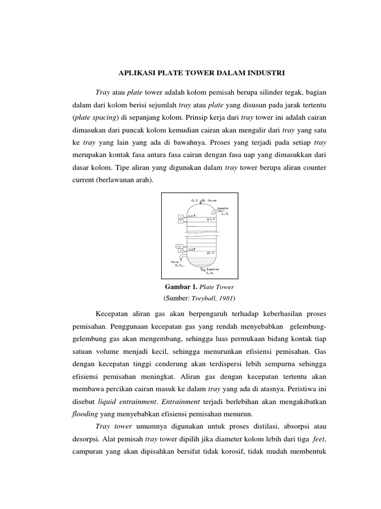 Jenis-Jenis Tray pada Plate Tower | PDF