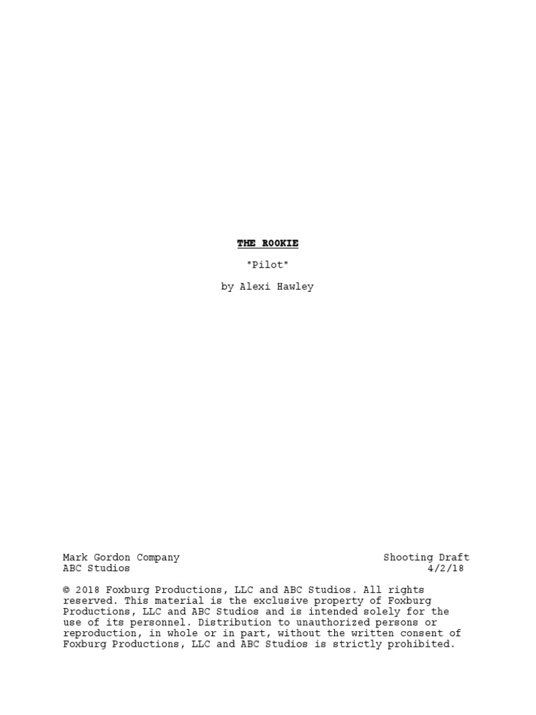 The Rookie 1x01 - Pilot PDF | PDF | Leisure