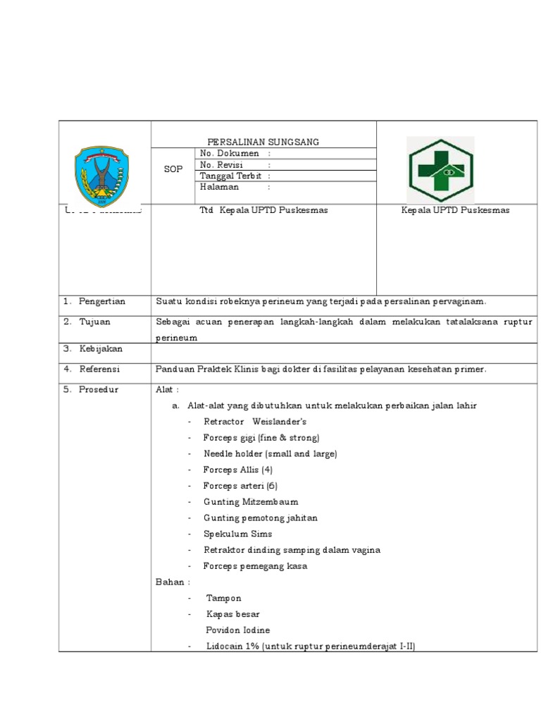 Sop Obgyn MPG - Sungsang (DR - Belinda) | PDF