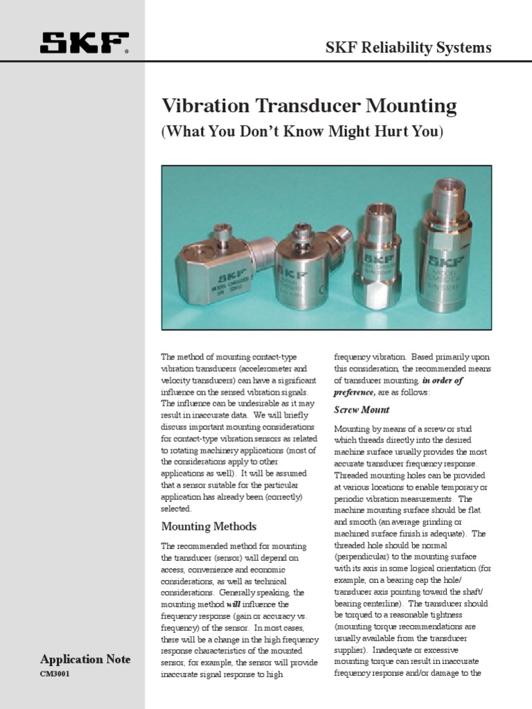Vibration Transducer Mounting SKF PDF | Download Free PDF ...