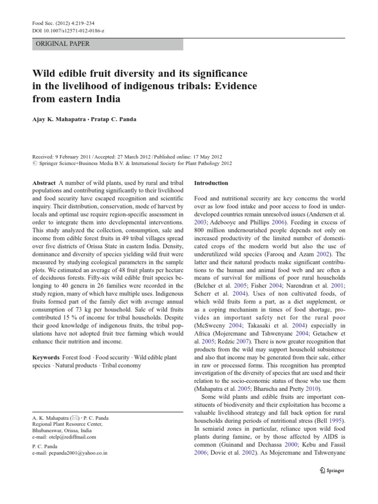 Wild Edible Fruits | PDF | Fruit | Food Security