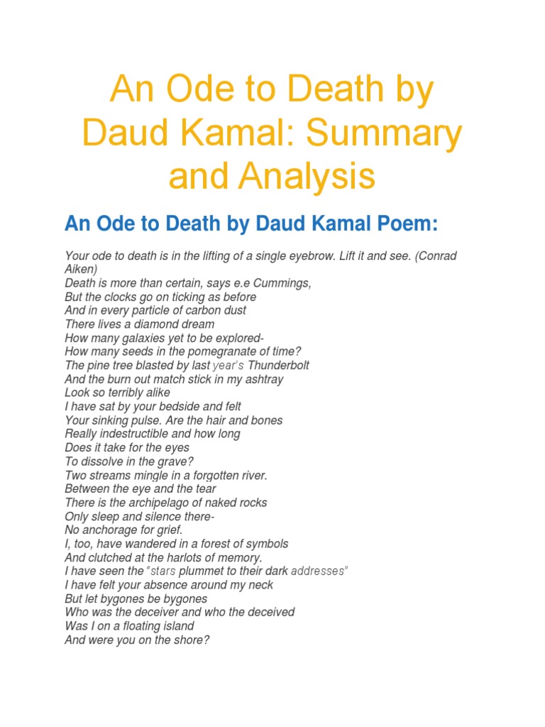 Ode To Death | PDF