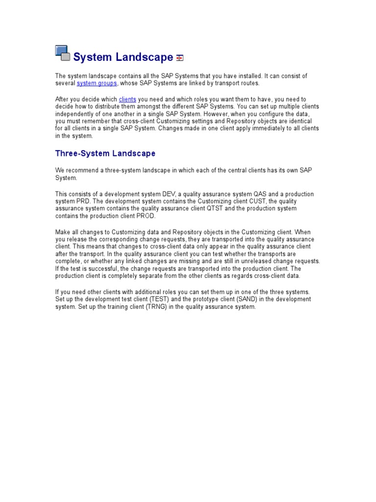 SAP System Landscape Guide | PDF | Quality Assurance | Information ...