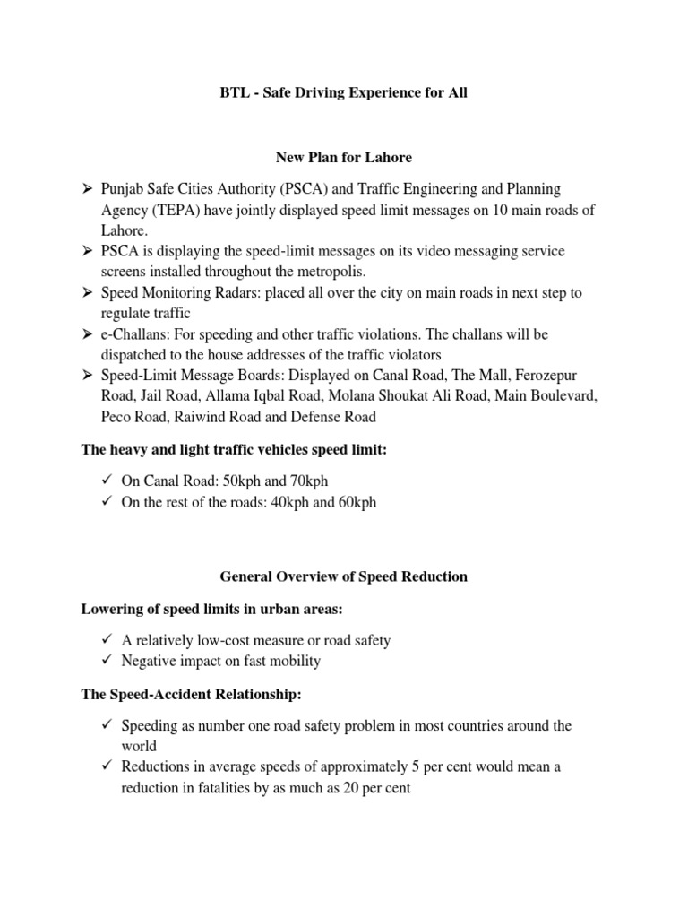 Safe Driving Experience | Download Free PDF | Speed Limit | Traffic ...