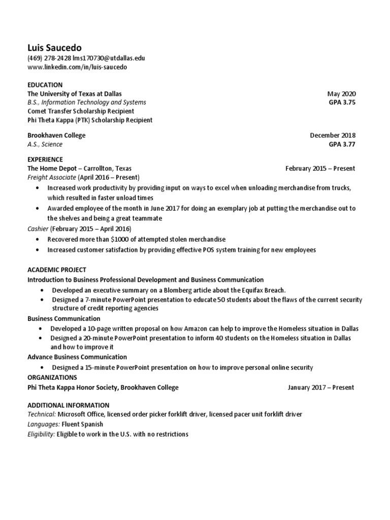 Luis Saucedo: IT Graduate & Experience | PDF