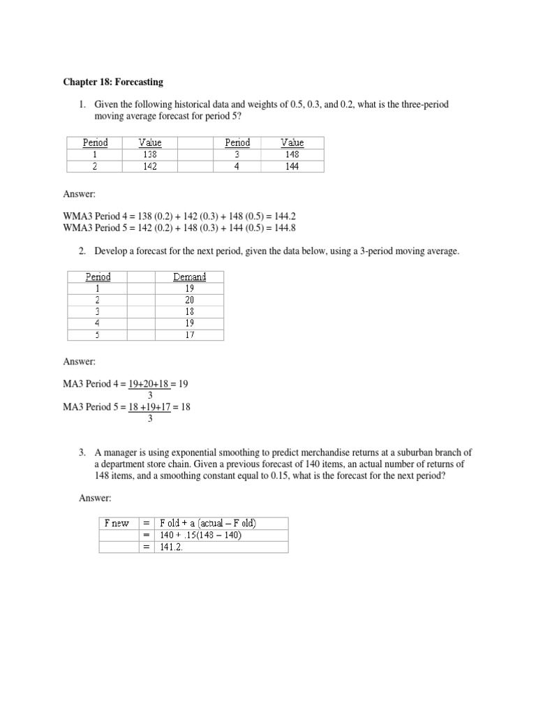 Chapter 18 Forecasting | PDF