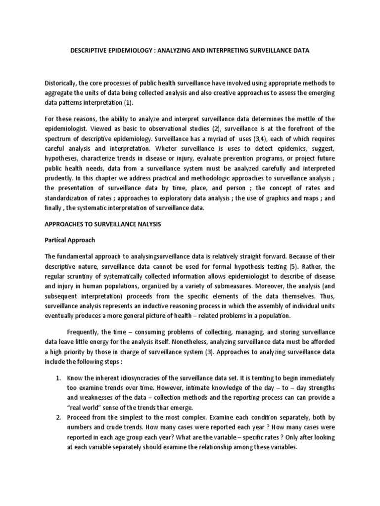 Descriptive Epidemiology (Surveilance Epid) Deske | PDF | Epidemiology ...