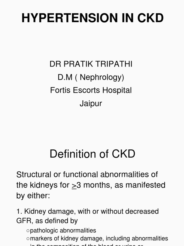 Management of Hypertension in CKD | PDF | Chronic Kidney Disease ...