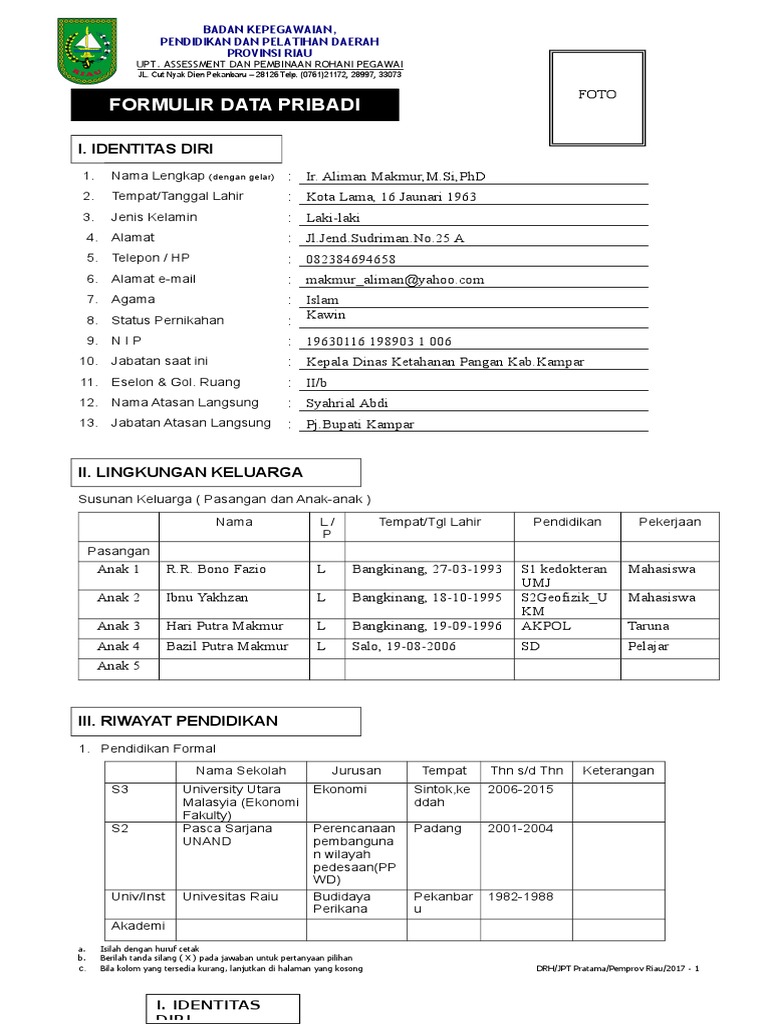 From Data Pribadi | PDF