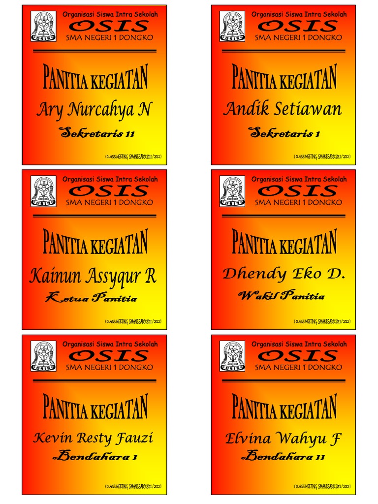 Id Card Class Meeting | PDF