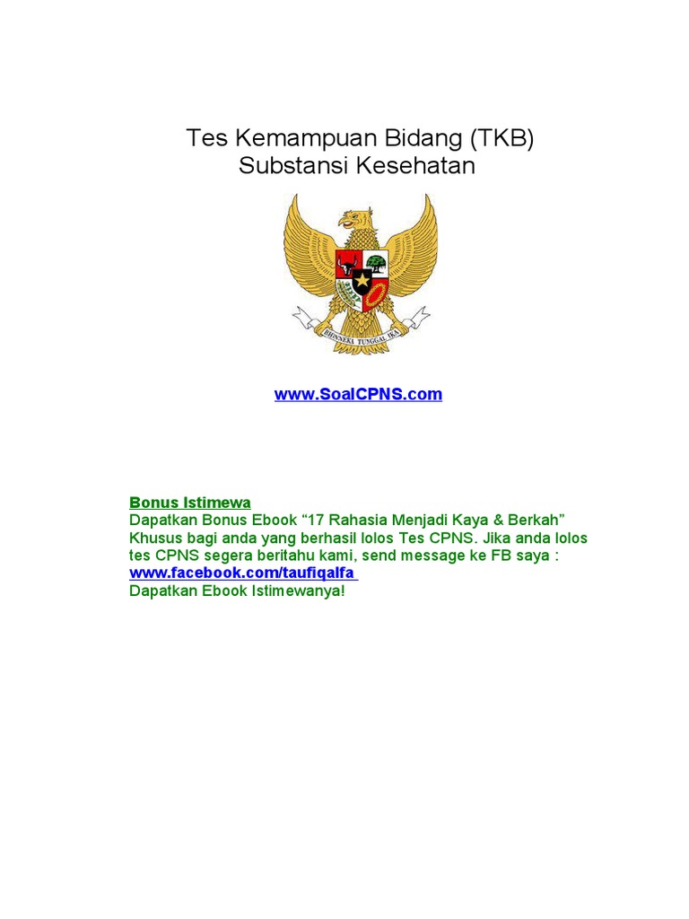 Soal TKB Kesehatan Substansi PDF | PDF