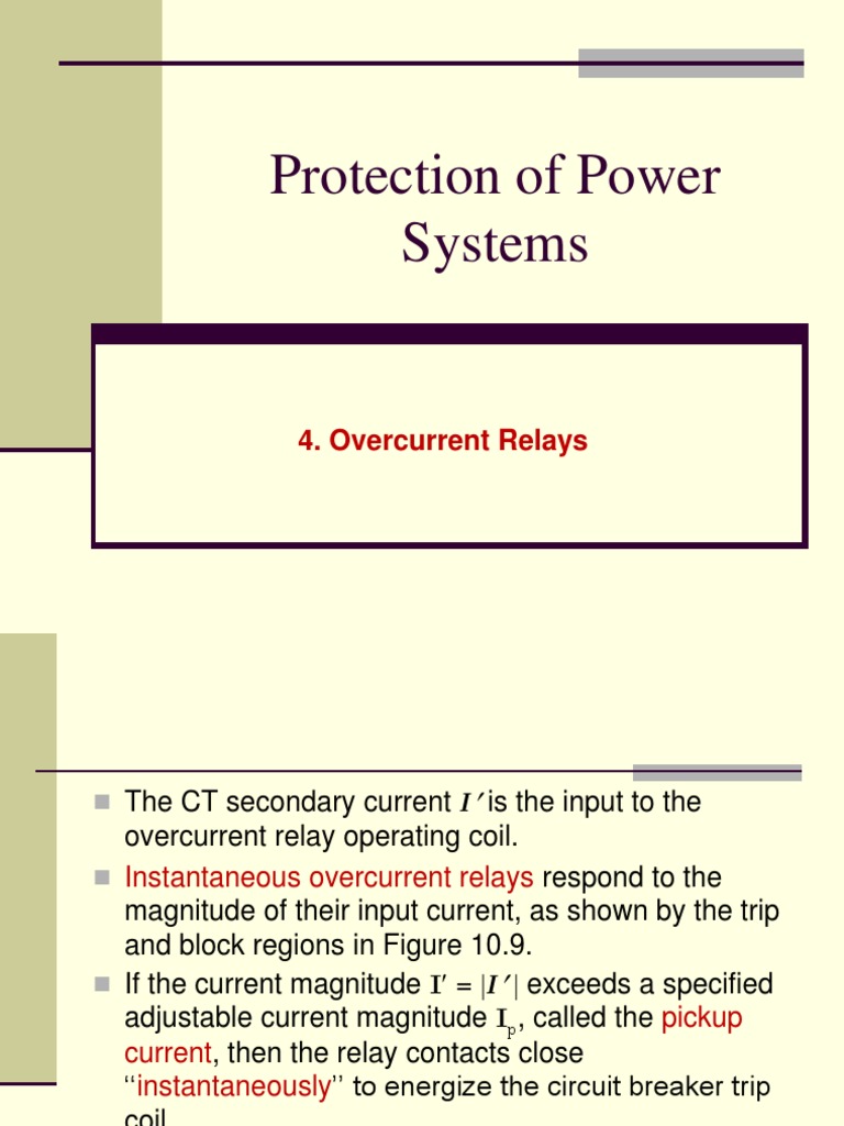 4 Overcurrent Relays | PDF | Relay | Physics
