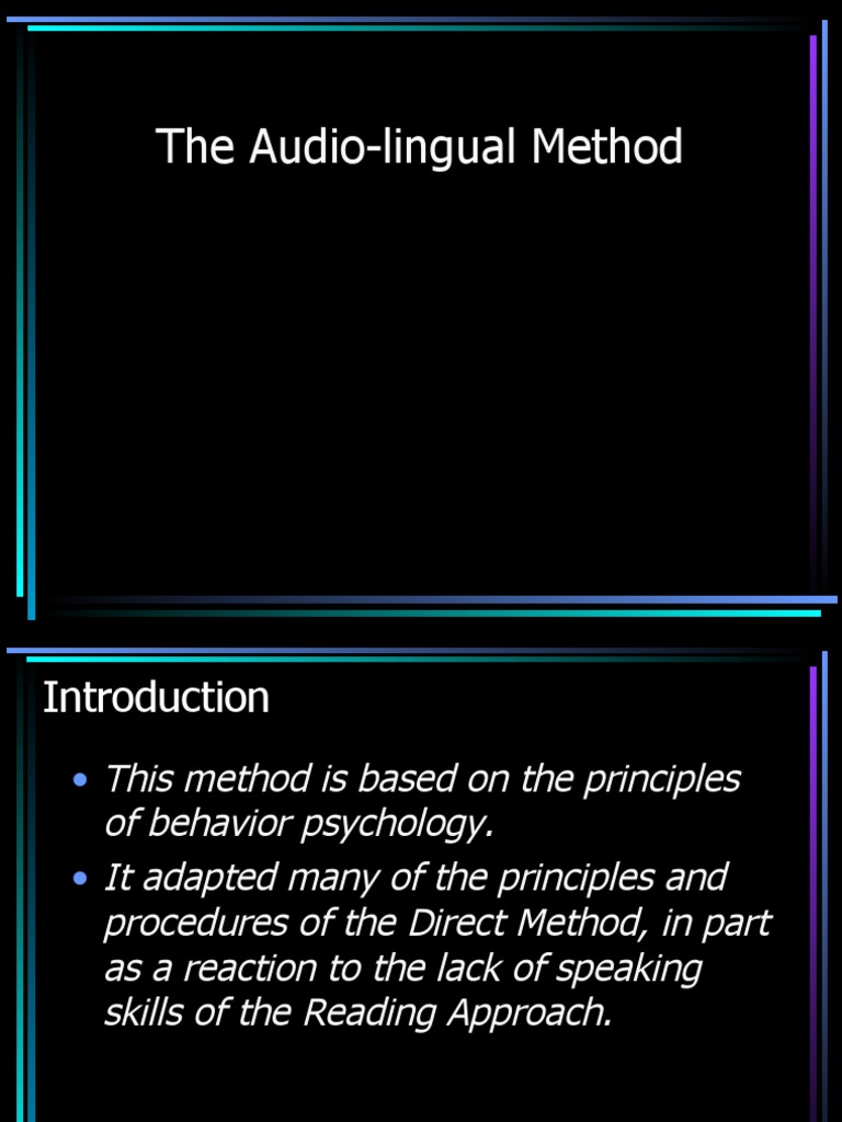 The Audio-Lingual Method | PDF