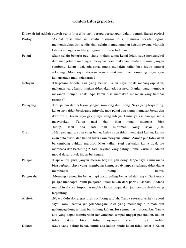Contoh Liturgi Profesi | PDF