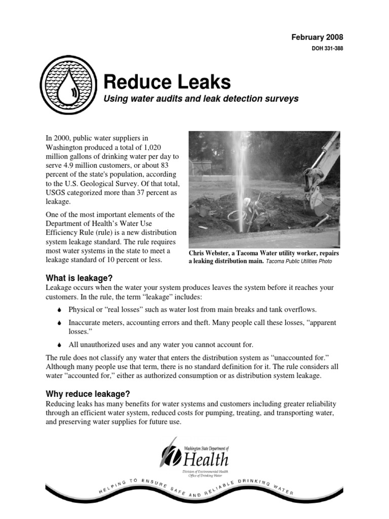 Reduce Leaks: Using Water Audits and Leak Detection Surveys | PDF ...
