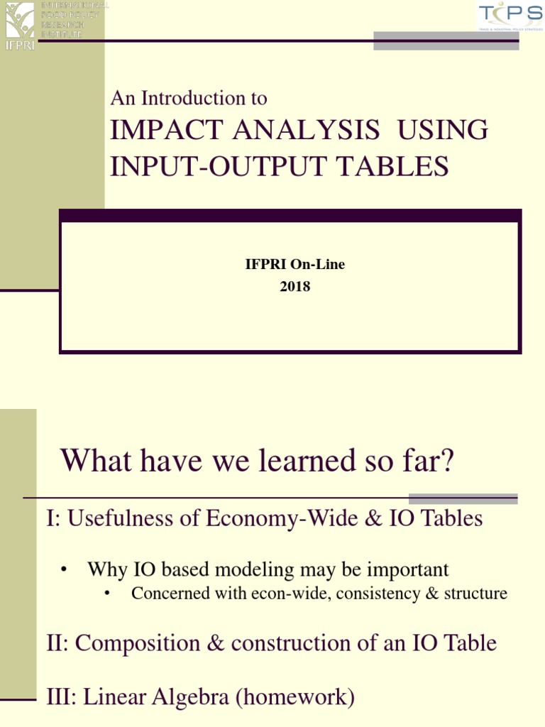 Intro To IO Multipliers | Download Free PDF | Input–Output Model | Production Function
