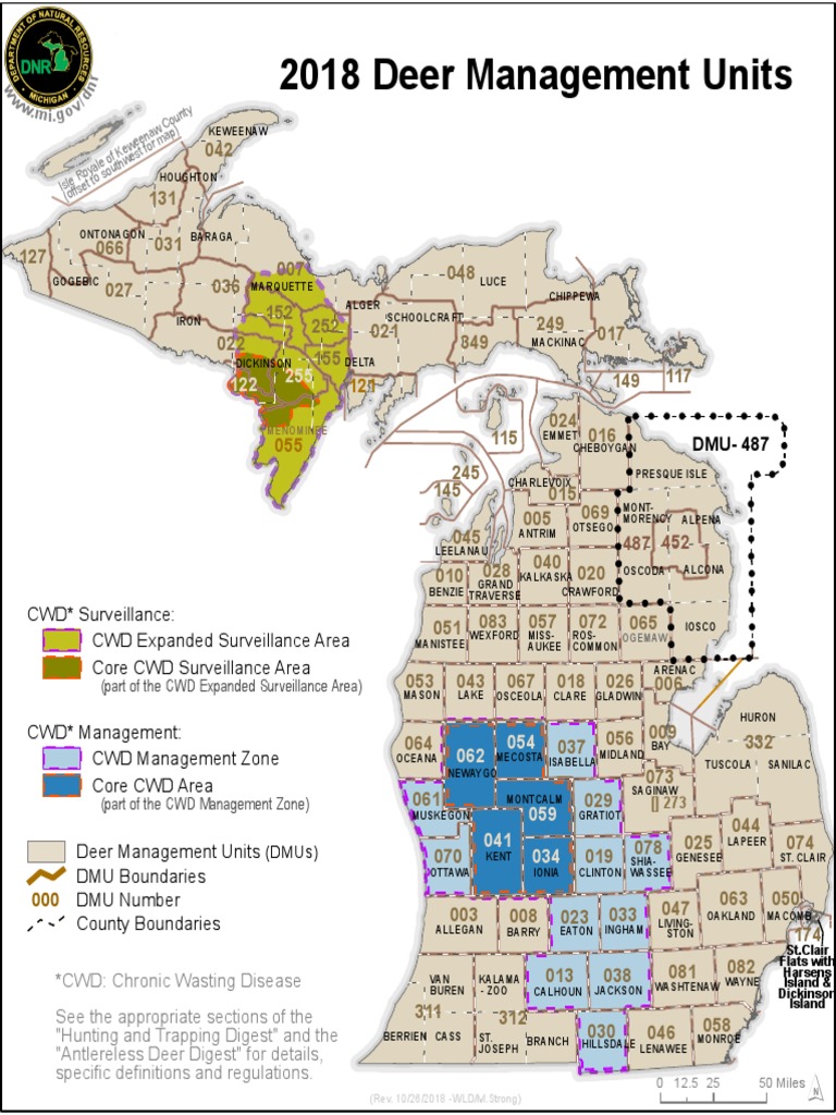 Michigan DNR: 2018 Deer Management Units | Download Free PDF | Michigan ...