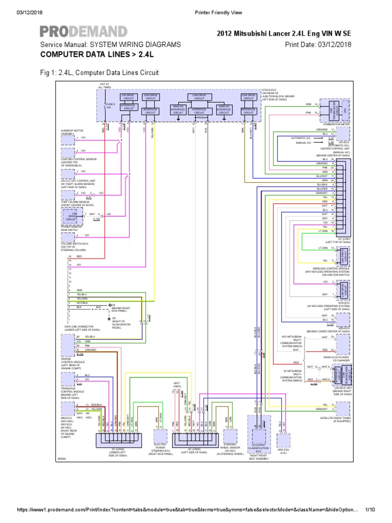 Computer Data Lines 2.4L: Service Manual: System Wiring Diagrams Print ...
