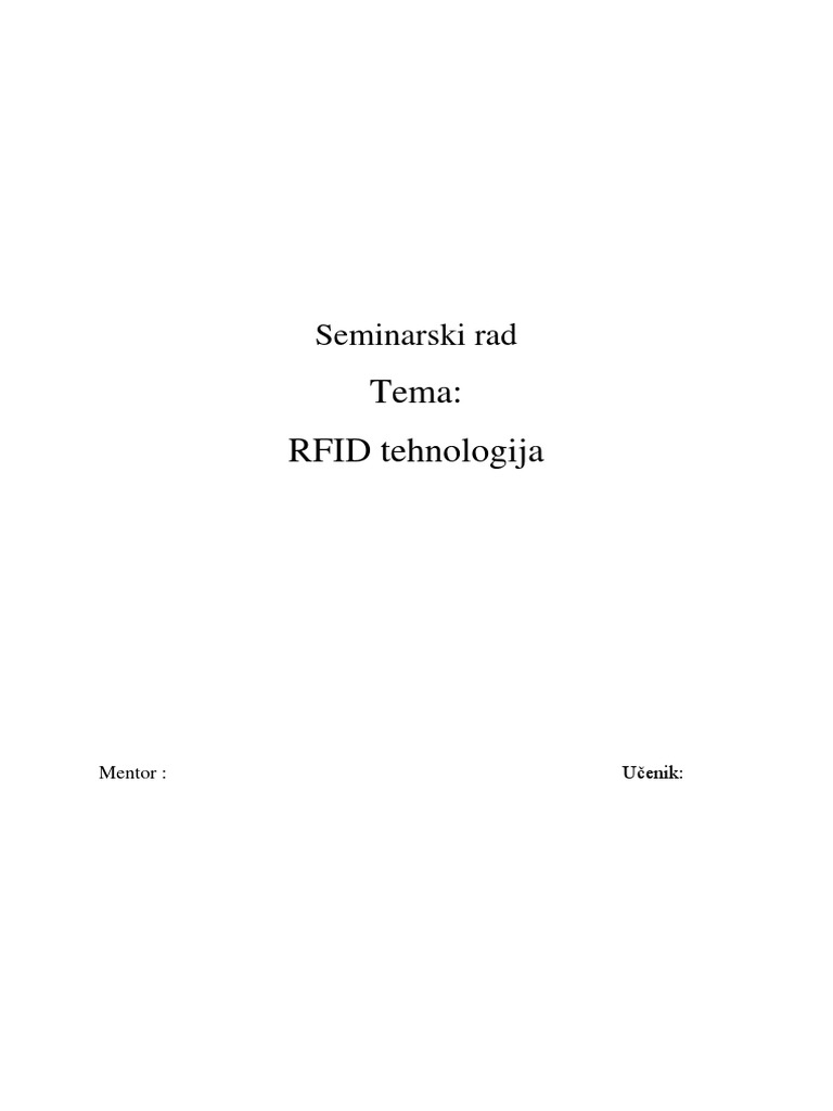 RFID Tehnologija | PDF