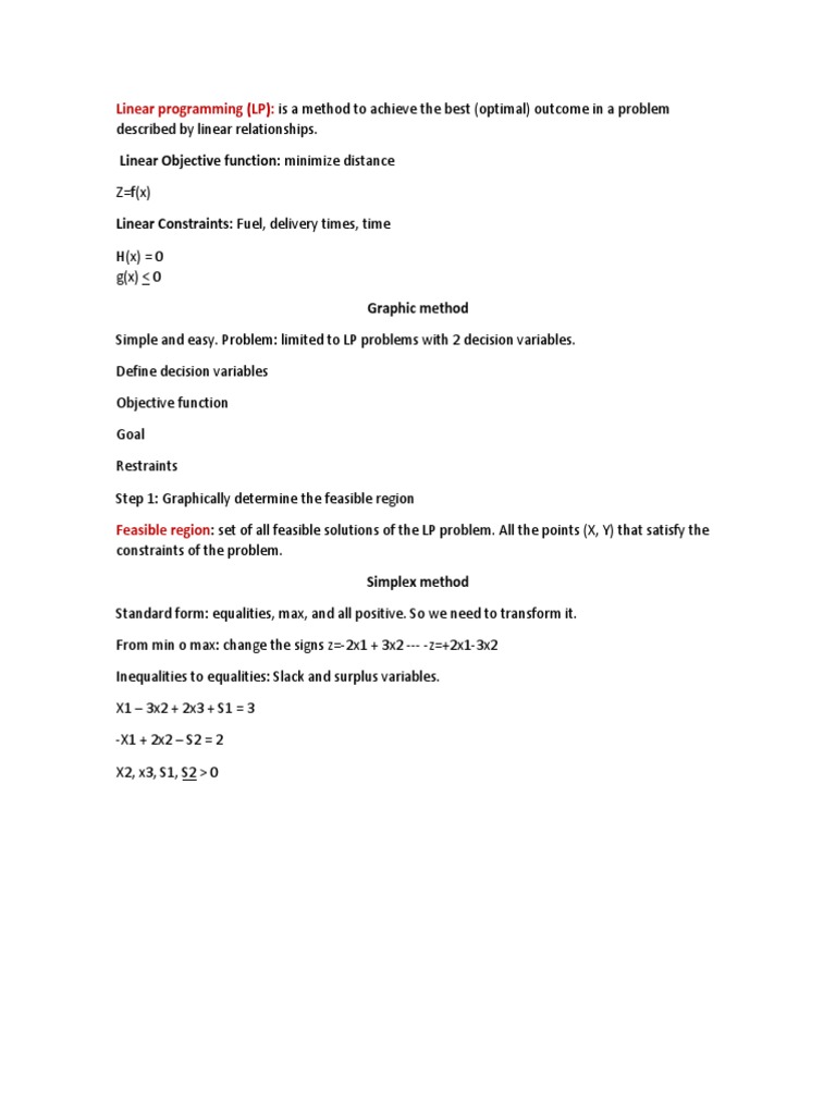 Linear Objective Function: Minimize Distance | PDF | Science & Mathematics