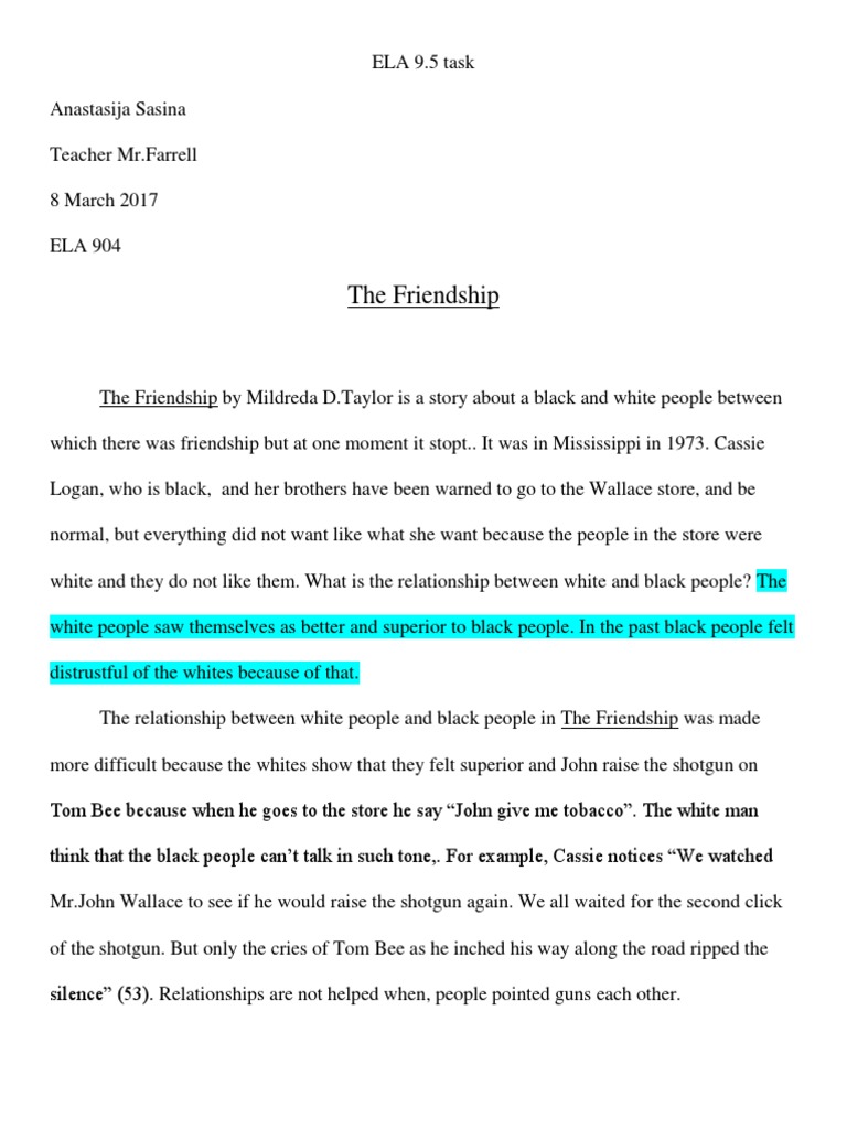 The Friendship | PDF | Argument | Accuracy And Precision