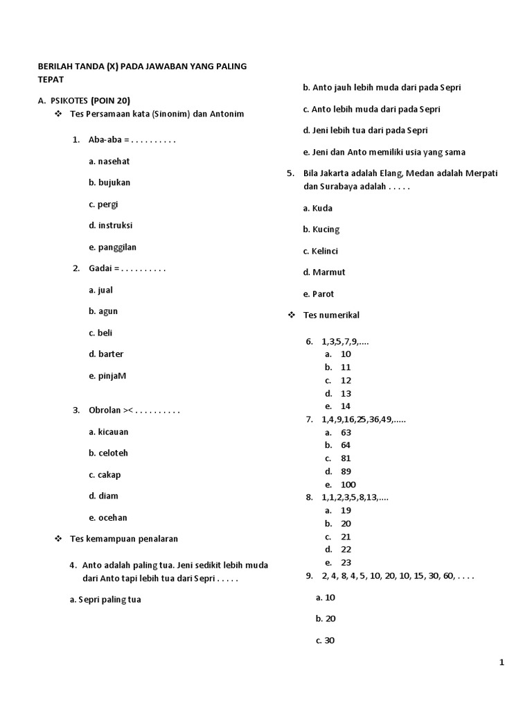Soal KPPS | PDF