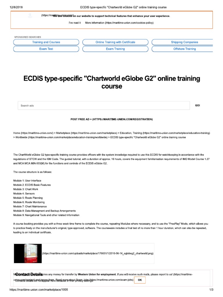 ECDIS Type-Specific - Chartworld EGlobe G2 | PDF