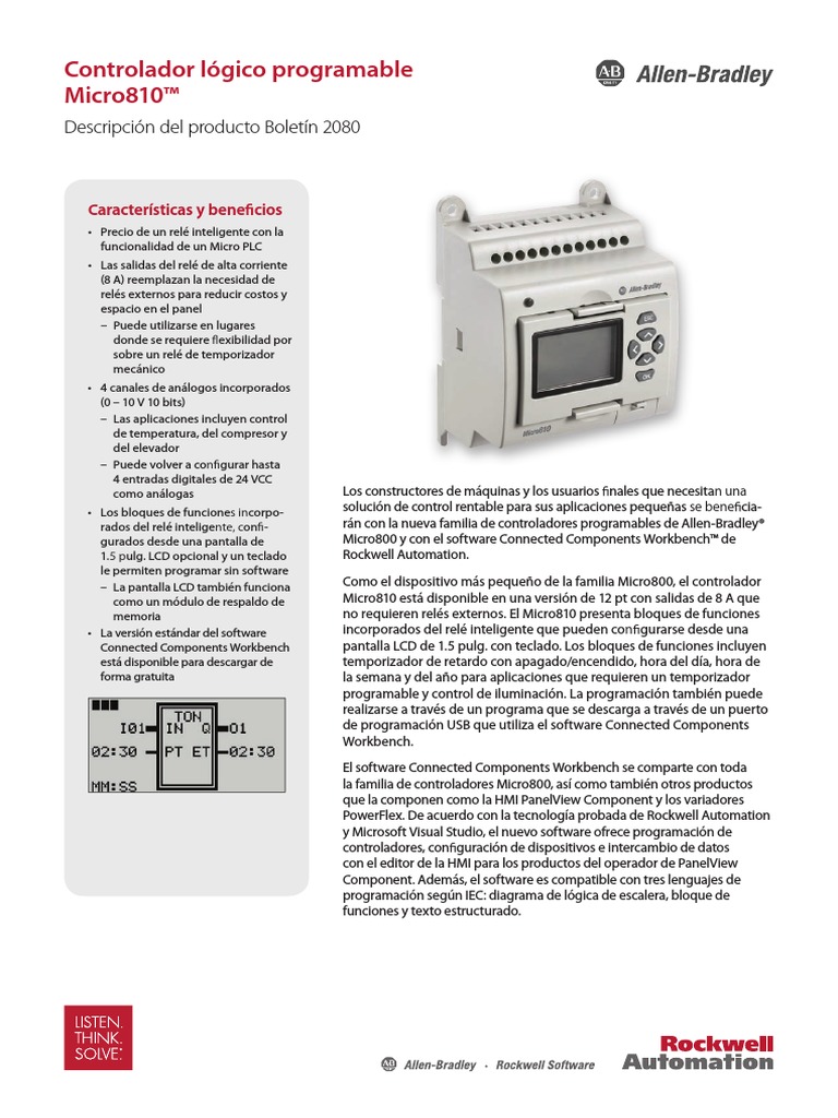 Micro 810 PDF | PDF | Controlador lógico programable | USB