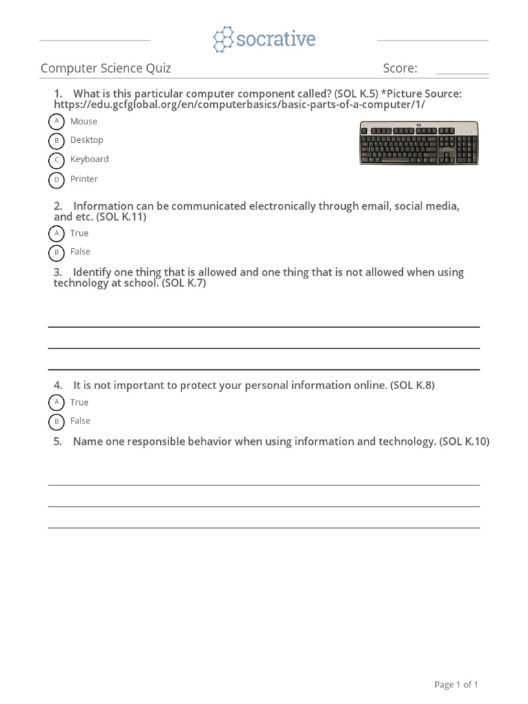Quiz Computersciencequiz | PDF