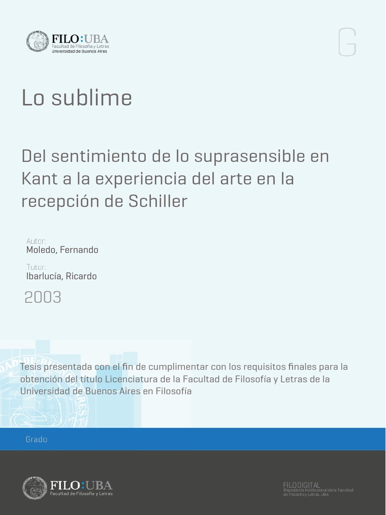 lo sublime. Del sentimiento de lo suprasensible en Kant a la ...