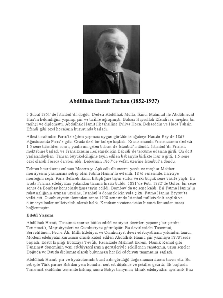 Abdülhak Hamit Tarhan | PDF