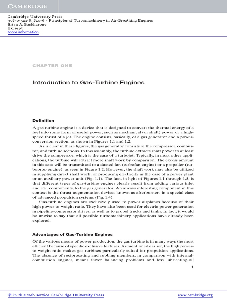 Introduction To Gas-Turbine Engines | PDF | Turbomachinery | Gas Turbine