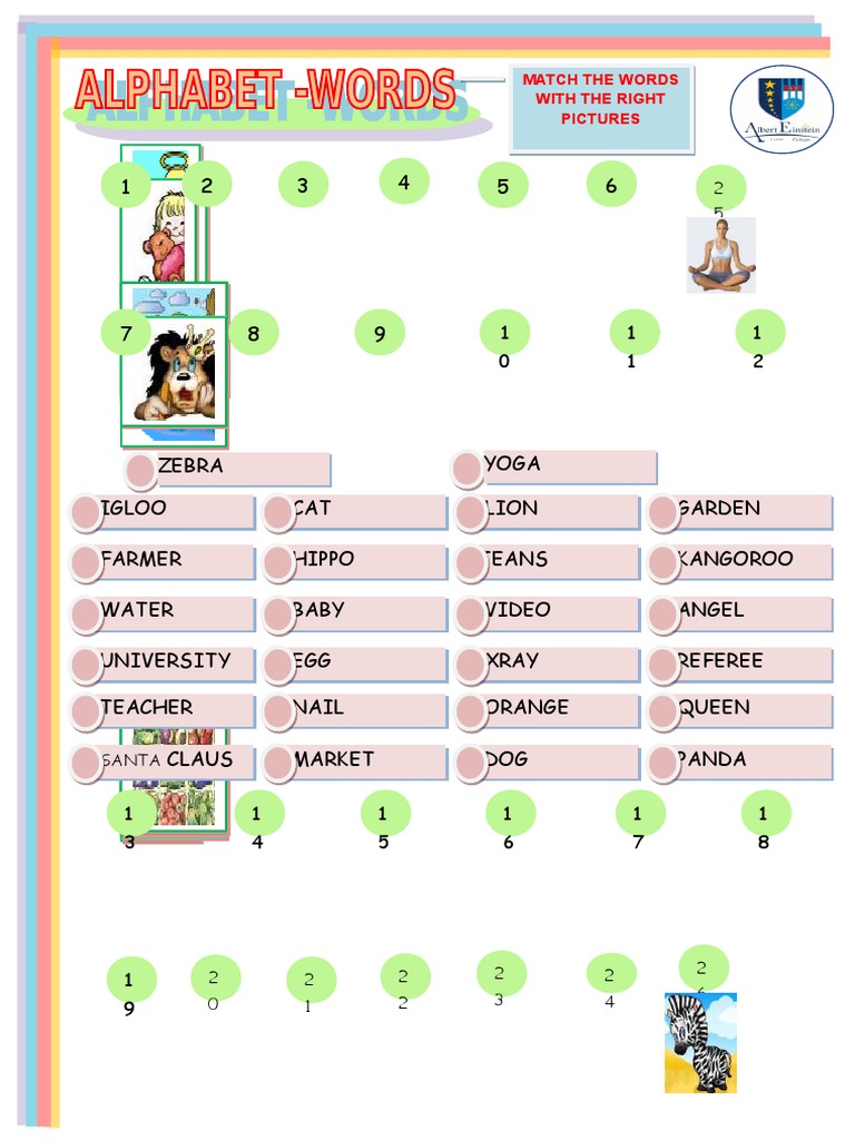 Match Words to Pictures Activity | PDF