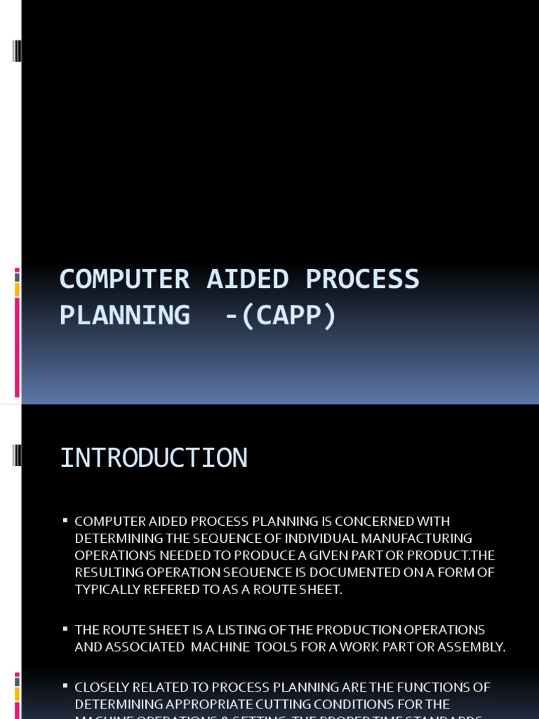 Computer Aided Process Planning | PDF | Subroutine | Planning