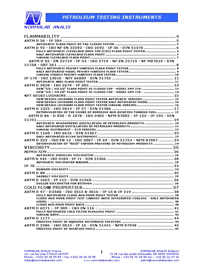 Petroleum Testing Instruments | PDF | Thermostat | Petroleum