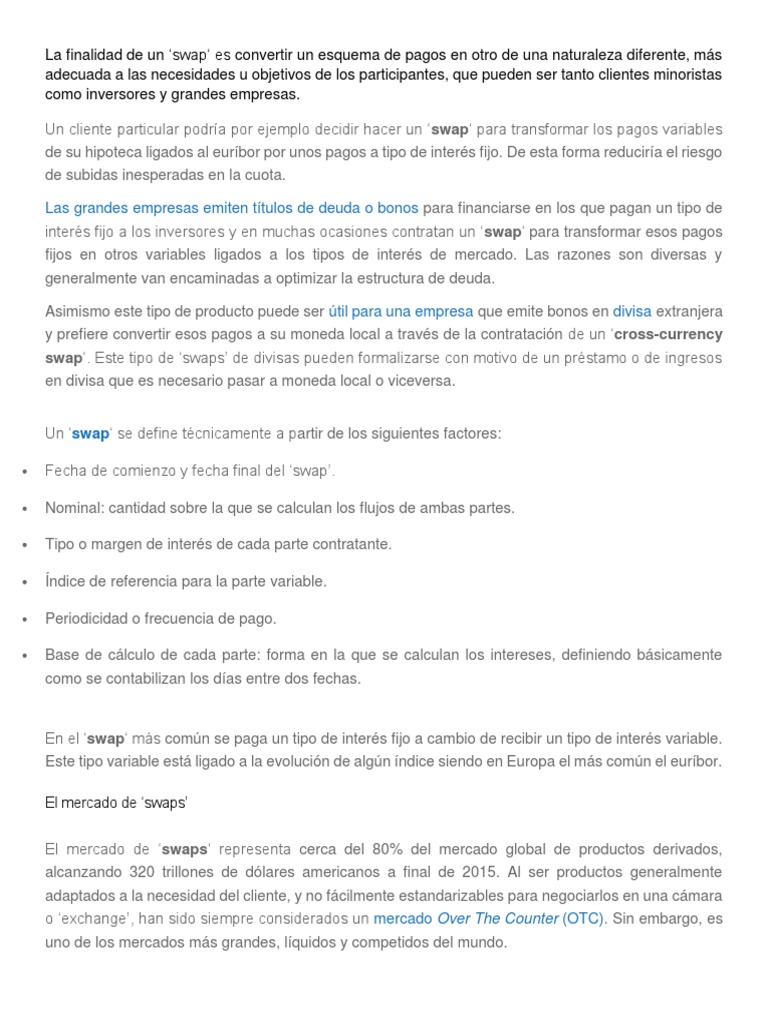 Swaps | PDF | Swap (Finanzas) | Business