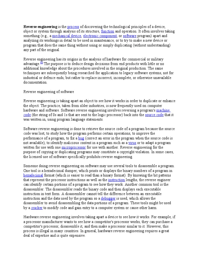 Reverse Engineering | PDF | Software | Computer Engineering