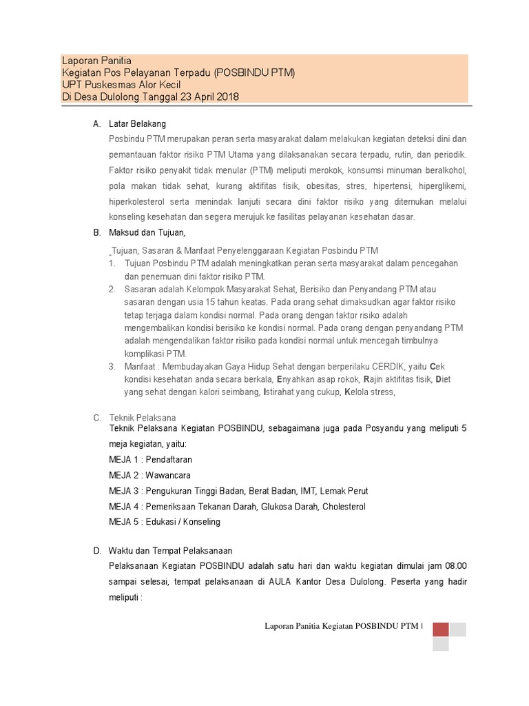 Laporan Ketua Panitia | PDF