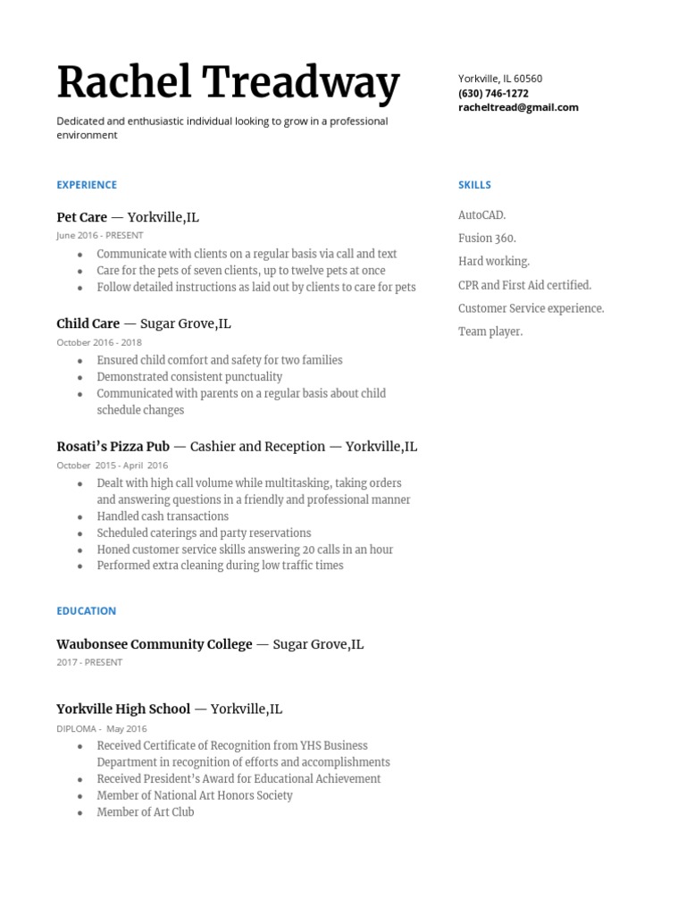 Rachel Treadway Resume | PDF | Business