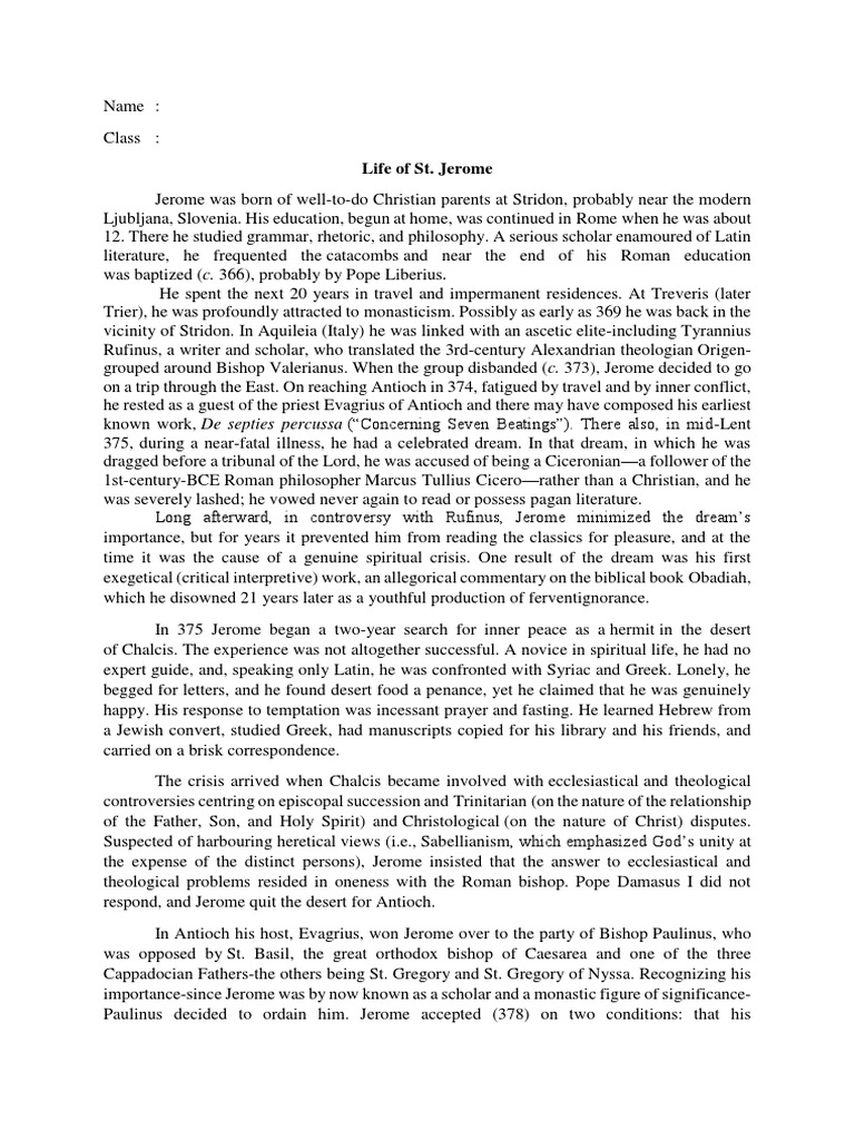 St Jerome Pdf Jerome Origen