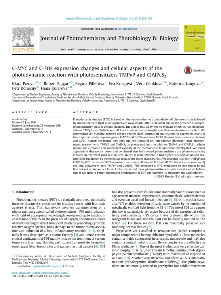 C-MYC and C-FOS Expression Changes and Cellular Aspects of The ...