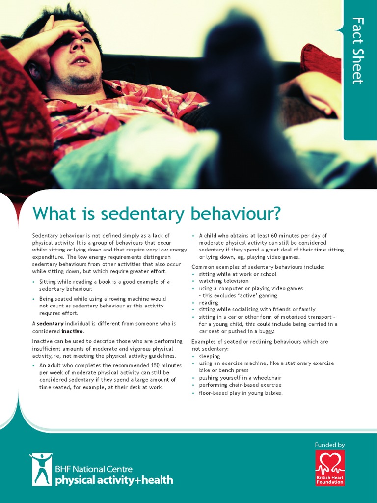 Sedentary Behaviour | Download Free PDF | Sedentary Lifestyle | Obesity
