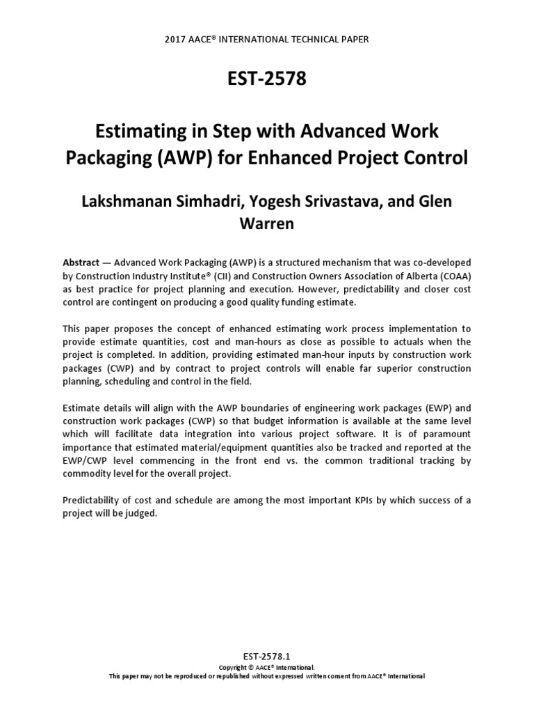 Advanced Work Packages | Download Free PDF | Automation | Packaging And ...