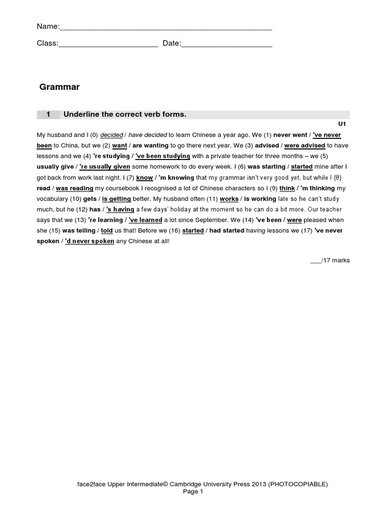 Answer Key Review Test Units 1 4 Pdf Postgraduate Education