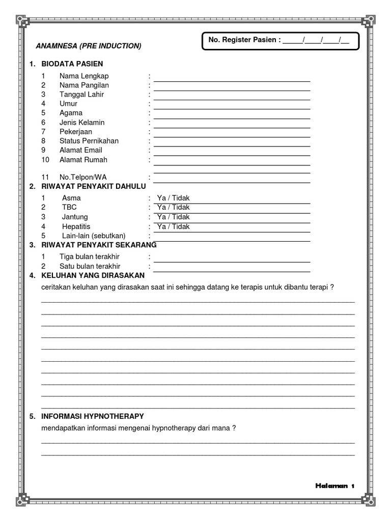 Contoh Informed Consent Pasien Hypnotherapy | PDF