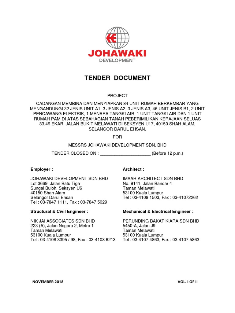 Tender Document (Cover) | PDF