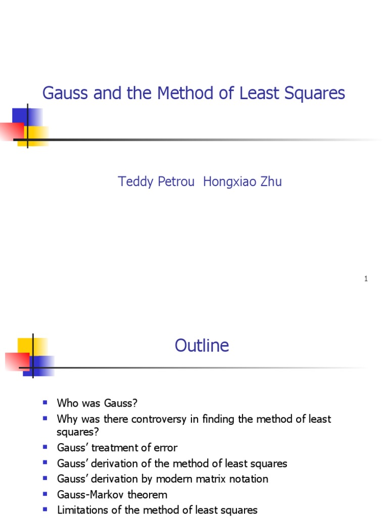 Final Versiongauss and The Method of Least Squares | PDF | Least Squares | Variance