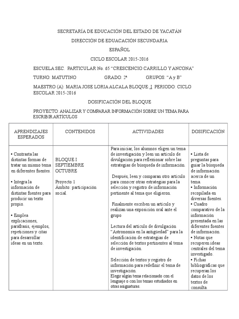 planificación anual segundo grado.docx | Lengua española | Lectura ...