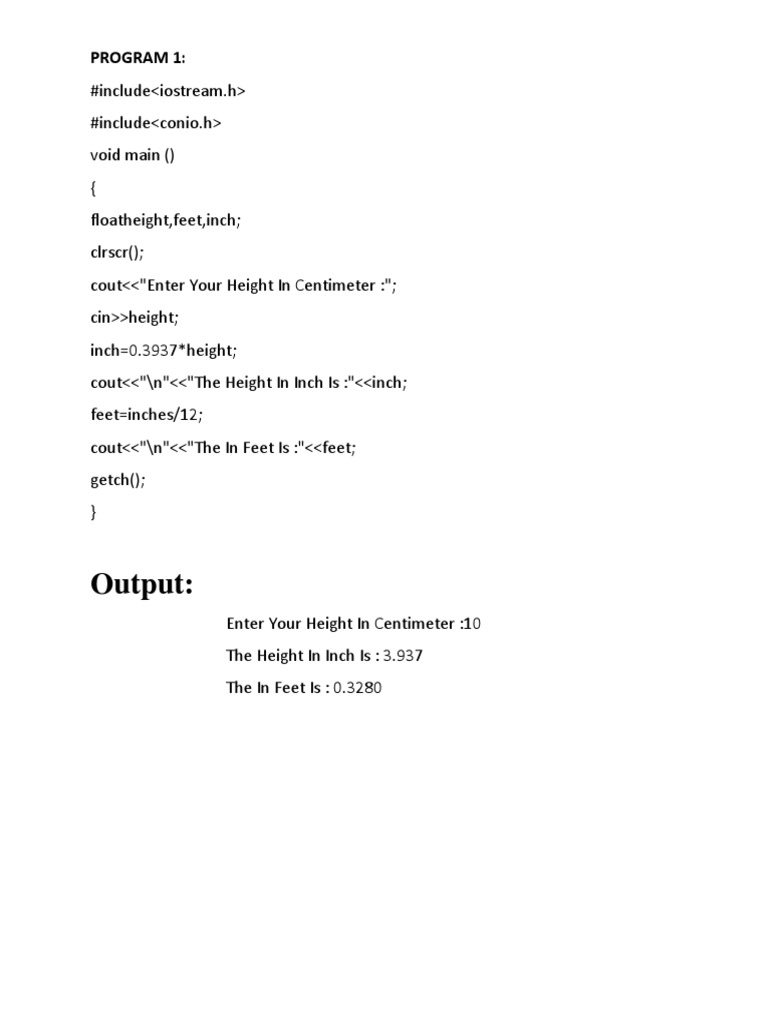 Output:: Program 1 | PDF | Computer Programming | Computing