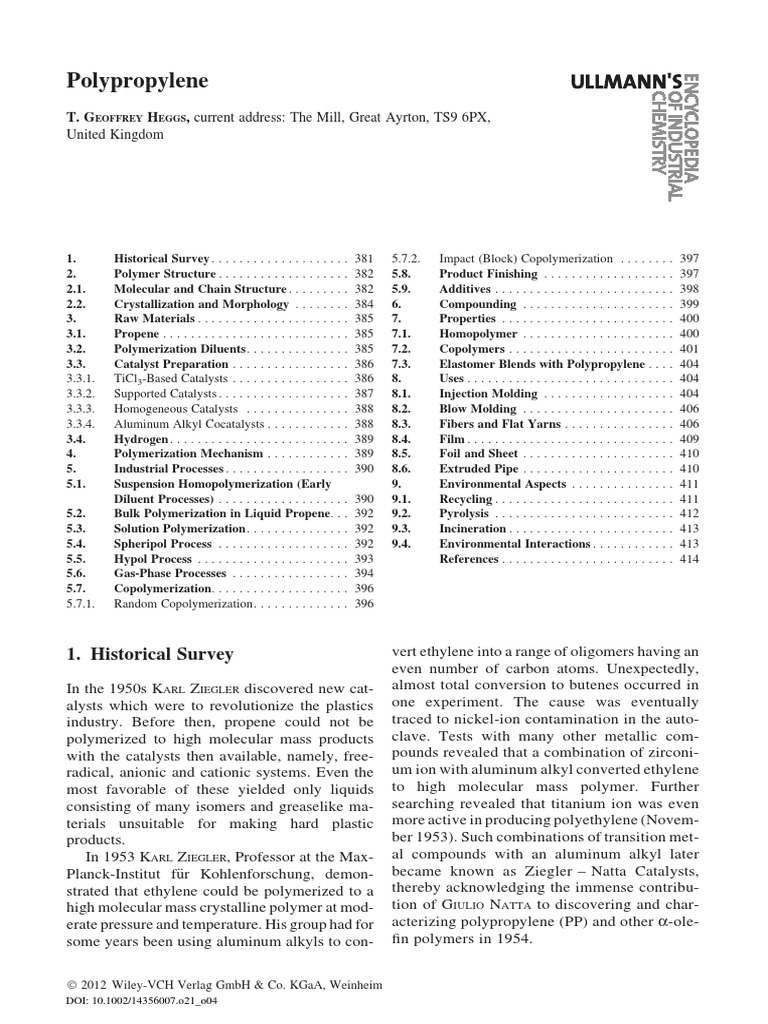 Polypropylene PDF | PDF | Polymers | Chemical Substances